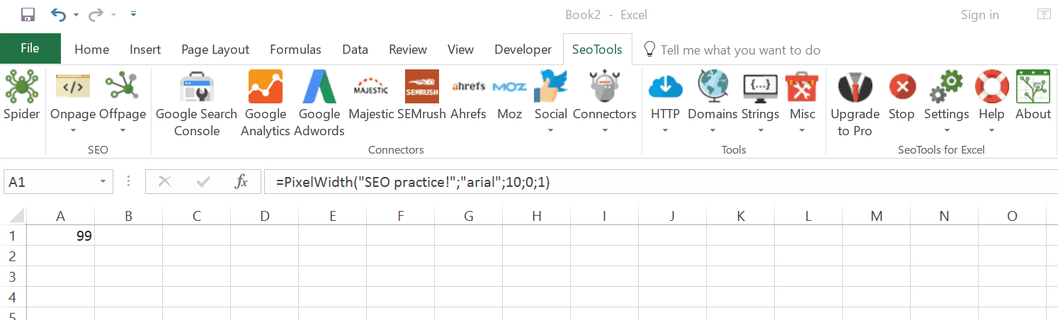 Calculate Pixel Width In Excel